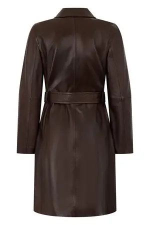 Max Mara Amaca Belted Leather Coat