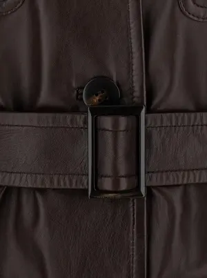 Max Mara Amaca Belted Leather Coat