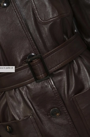 Max Mara Amaca Belted Leather Coat