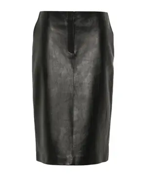 Magda Butrym Leather Pencil Skirt With Pinch Pleats