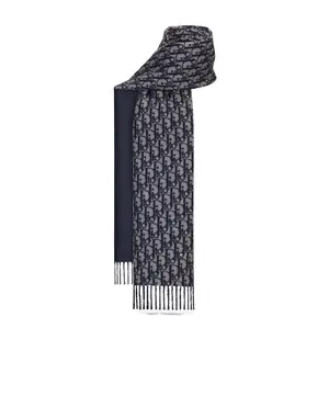 Dior Fringed Edge Scarf - Black