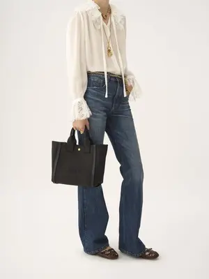 Chloé Carry Logo Detailed Small Tote Bag - Black