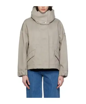 Canada Goose Olivine Zipper Casual Jacket With Detachable Hood - Gray