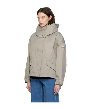 Canada Goose Olivine Zipper Casual Jacket With Detachable Hood - Gray