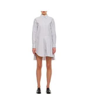 Thom Browne Striped Pleated Shirt Dress