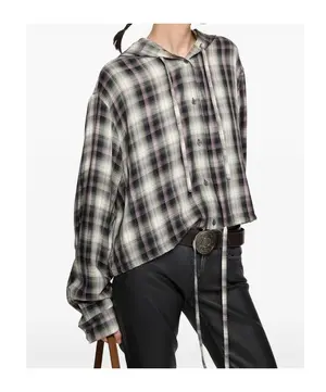 Acne Studios Hooded Plaid Top