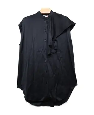 Alexander McQueen Sleeveless Pleated Shirt - Black