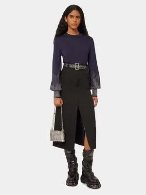 Rabanne Rivet Cuff Wool Sweater
