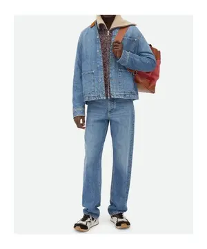 Bottega Veneta Washed Straight Leg Jeans - Medium Blue
