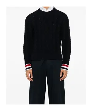Thom Browne Aran Cable Stitch Pullover - Navy Blue