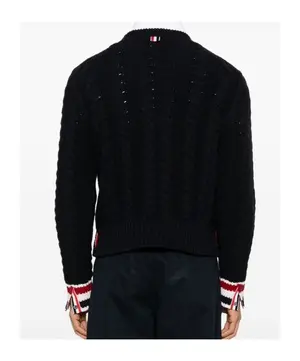 Thom Browne Aran Cable Stitch Pullover - Navy Blue