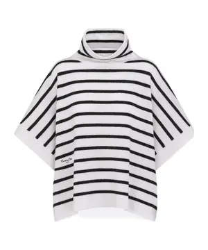 Dior Christian Striped High Neck Cape