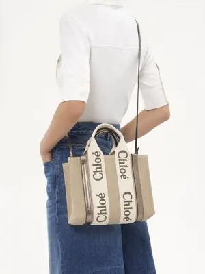 Chloé Woody Tote Bag - Light Grey