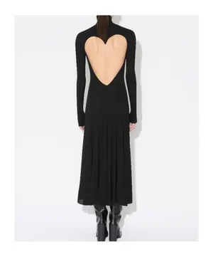 Alaïa Fluid Jersey Heart Cut-out Maxi Dress - Black