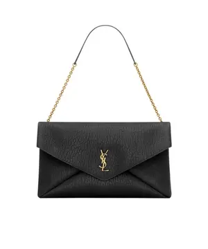 Saint Laurent Cassandre Large Envelope Pouch - Black