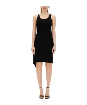 Helmut Lang Round-neck Sleeveless Asymmetrical Dress