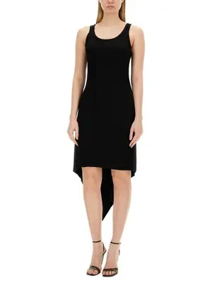 Helmut Lang Round-neck Sleeveless Asymmetrical Dress