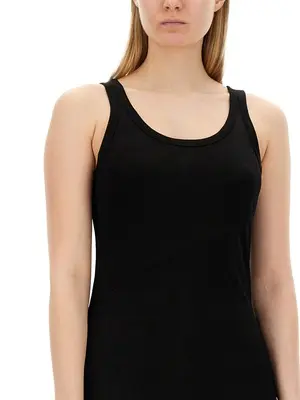Helmut Lang Round-neck Sleeveless Asymmetrical Dress