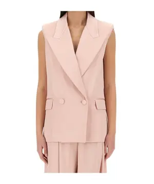 Nina Ricci Double-breasted Lapel Collar Vest - Pink
