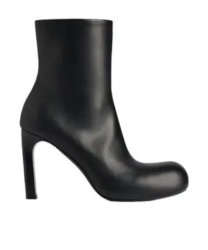 Balenciaga Round Toe Zip Up Heeled Boots