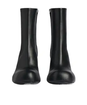 Balenciaga Round Toe Zip Up Heeled Boots