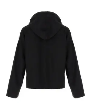 Y3 Zip-up Hoodie With Striped Cuffs