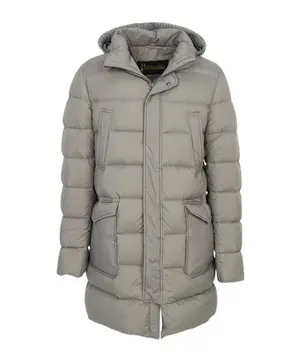 Herno Quilted Hooded Puffer Coat With Detachable Hood - Gray
