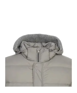Herno Quilted Hooded Puffer Coat With Detachable Hood - Gray
