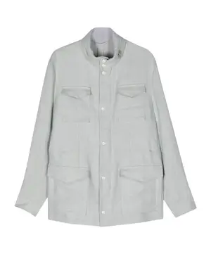 Eleventy Four-pockets Linen Jacket - Gray