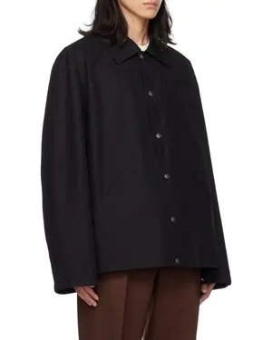 JIL SANDER Logo Printed Long-sleeved Jacket - Black
