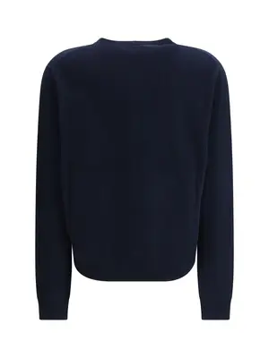 Miu Miu Long Sleeve Crewneck Jumper With Logo Detail