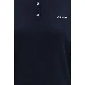 Miu Miu Long Sleeve Crewneck Jumper With Logo Detail