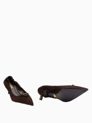 Prada Suede Pointed-toe Stiletto Pumps - Brown