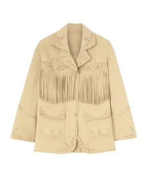 Ermanno Scervino Fringe Detail Coat - Nude