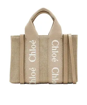 Chloé Mini Woody Shoulder Bag - Nude