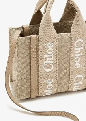 Chloé Mini Woody Shoulder Bag - Nude