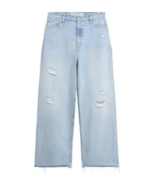 GOLDEN GOOSE Wide-leg Distressed Jeans - Blue