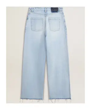 GOLDEN GOOSE Wide-leg Distressed Jeans - Blue