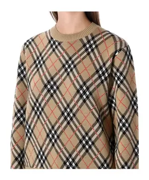 Burberry Checked Knitted Jumper
