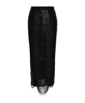 Alexander McQueen Armor Stitch Fringed Skirt