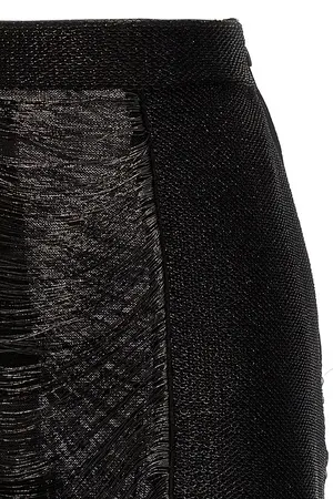 Alexander McQueen Armor Stitch Fringed Skirt
