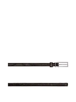 TOM FORD T-loop Belt With Crocodile-patterned Calfskin