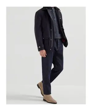 Brunello Cucinelli Snap-fastening Jacket - Navy Blue
