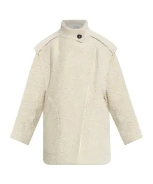 IRO PARIS Long Sleeve Stand Collar Asymmetrical Jacket - Nude
