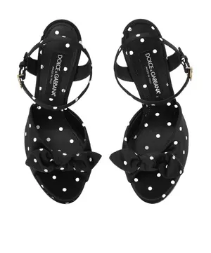 Dolce & Gabbana Polka Dot Satin Platform Sandals