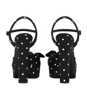 Dolce & Gabbana Polka Dot Satin Platform Sandals