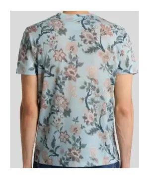 Etro All-over Floral Printed Crewneck T-shirt - Gray