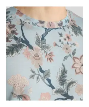 Etro All-over Floral Printed Crewneck T-shirt - Gray