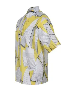 MSGM Graphic Printed Short Sleeved Shirt - Gray