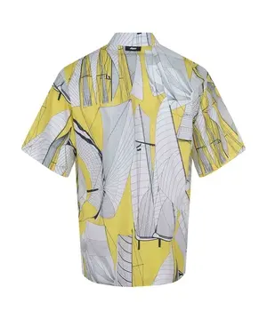 MSGM Graphic Printed Short Sleeved Shirt - Gray